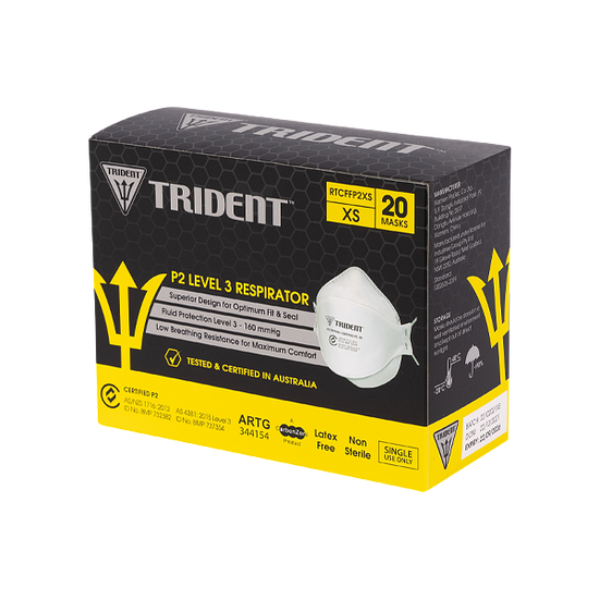 Trident P2 Respirator Level 3 Face Masks, Individually Packaged, Box/2 ...